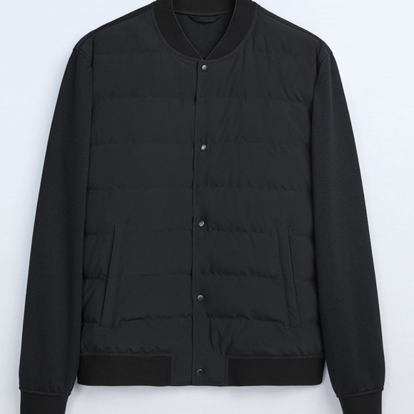 Zara | Jackets & Coats | Zara Combination Puffer Bomber Jacket Large ...